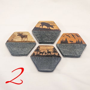 Wood & Marble Nature Coasters - Etsy
