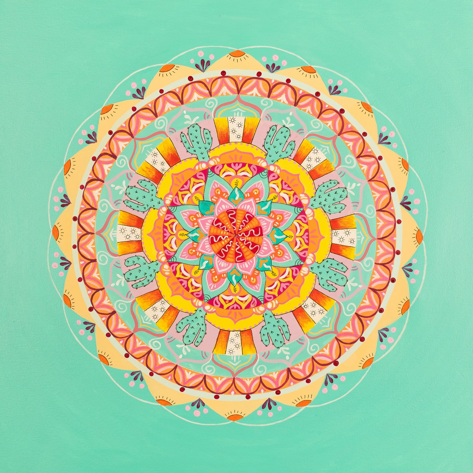 Turquoise Mandala Print | Etsy