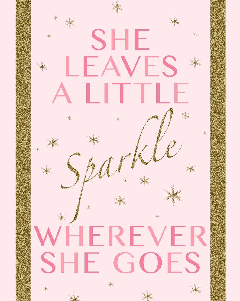 Pink and Gold Sparkle Sign - Etsy