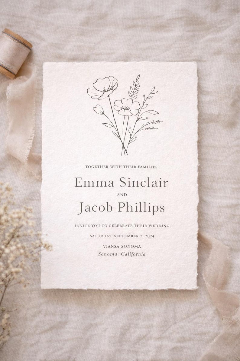 50 Hand Drawn Wildflower SVG & PNG Collection, Minimal Line Art Flowers ...