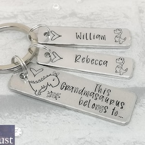 This Daddyasaurus Belongs to Personalised KEYRING Hand Stamped Dinosaur ...