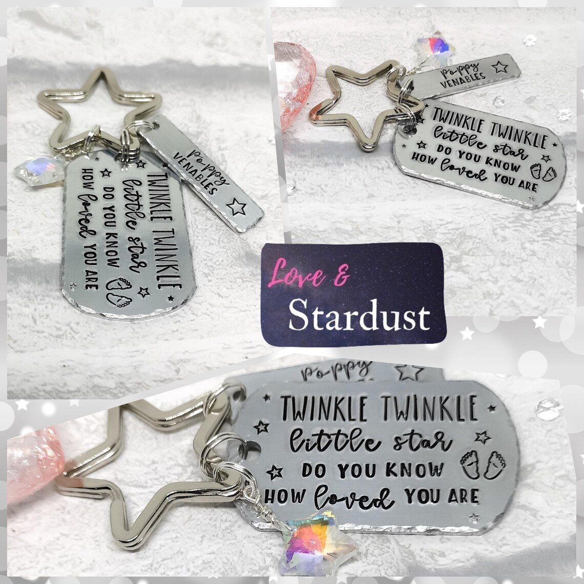Twinkle Twinkle Little Star KEYRING Personalised Keychain How Loved You ...