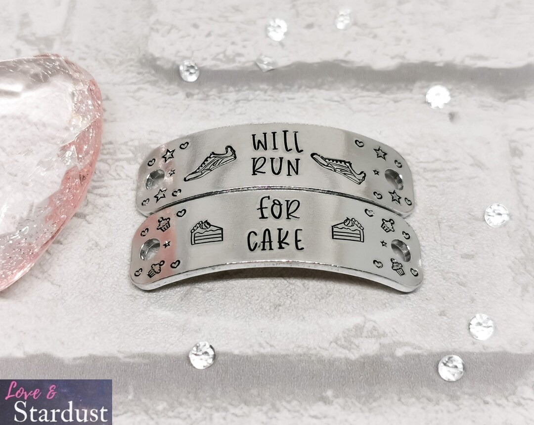 Will Run for Cake TRAINER TAGS Cupcakes Fun Runners Shoe Lace Charms ...