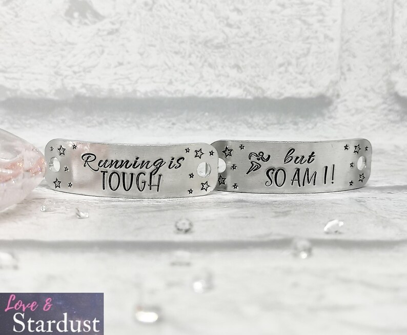 Trainer Tags Running is Tough but so Am I Inspirational Shoe - Etsy