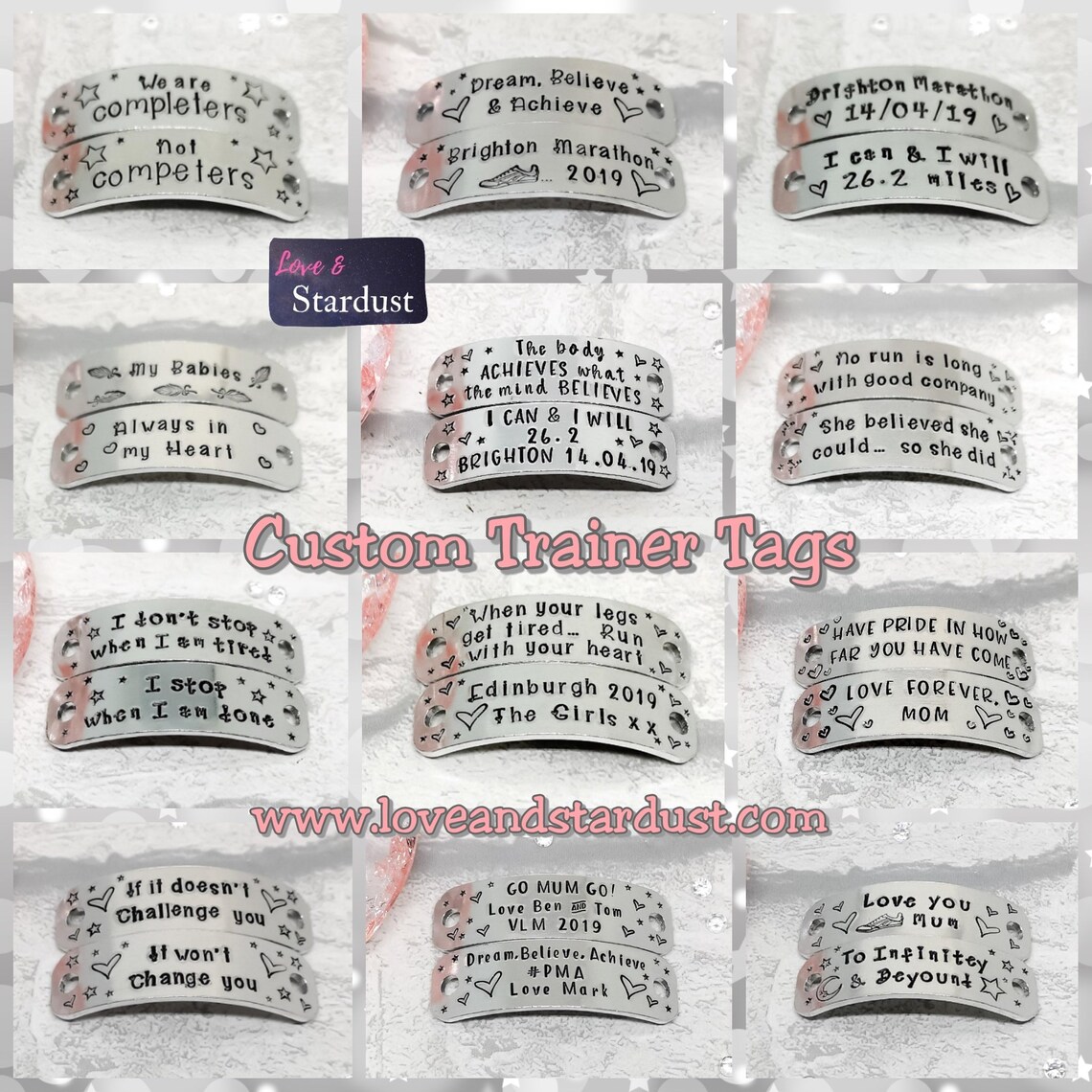 Personalised Trainer Tags Fully Customised Gift for a Runner | Etsy