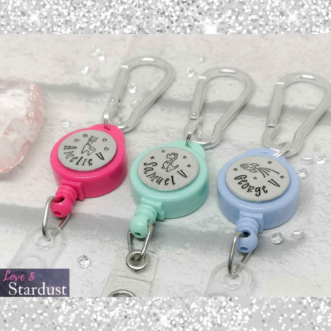 Retractable Fob for House Keys or Hand Sanitiser, Personalised Badge ...