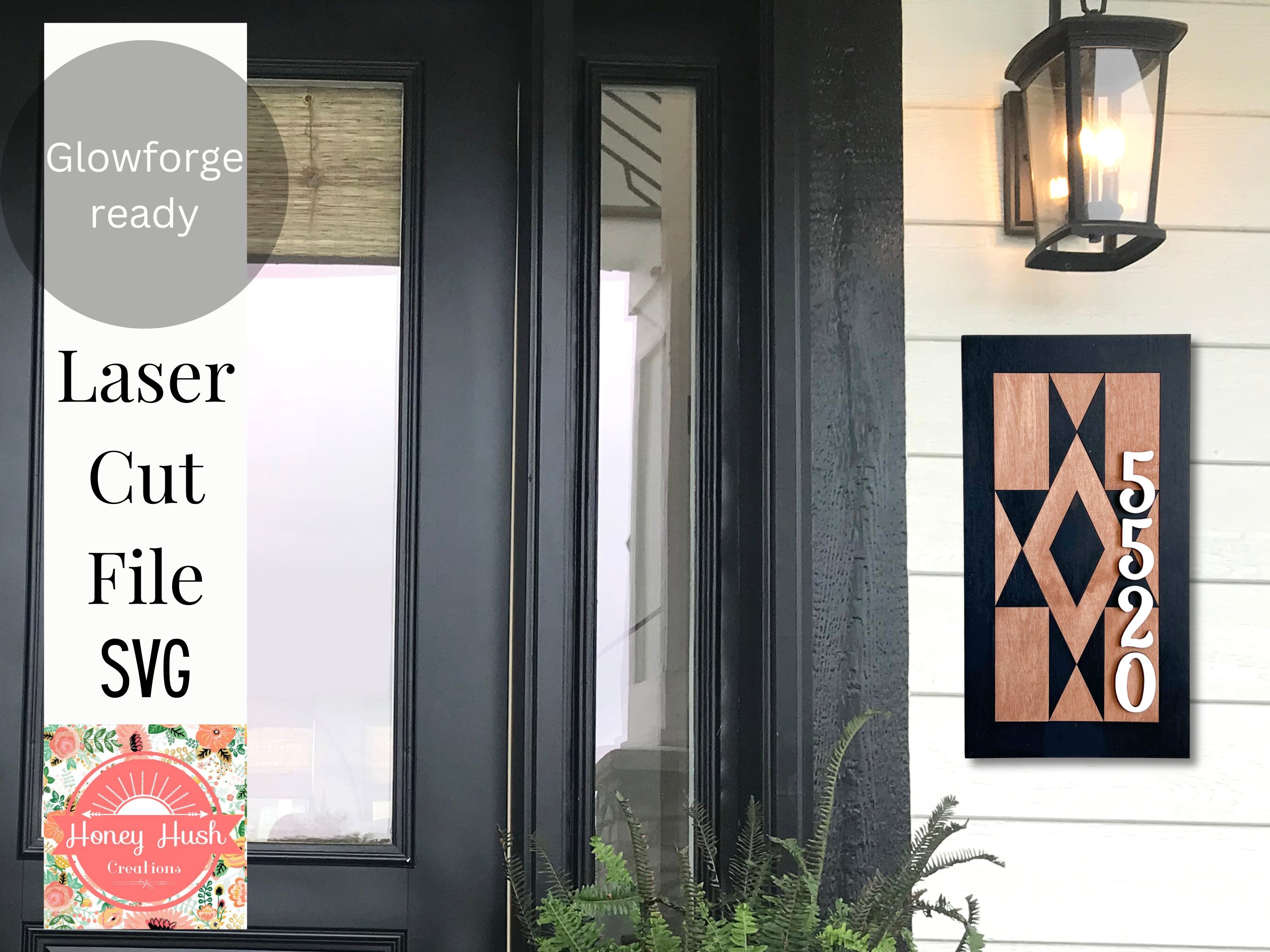 Address Sign SVG File, Front Porch Decorations, Glowforge Project ...
