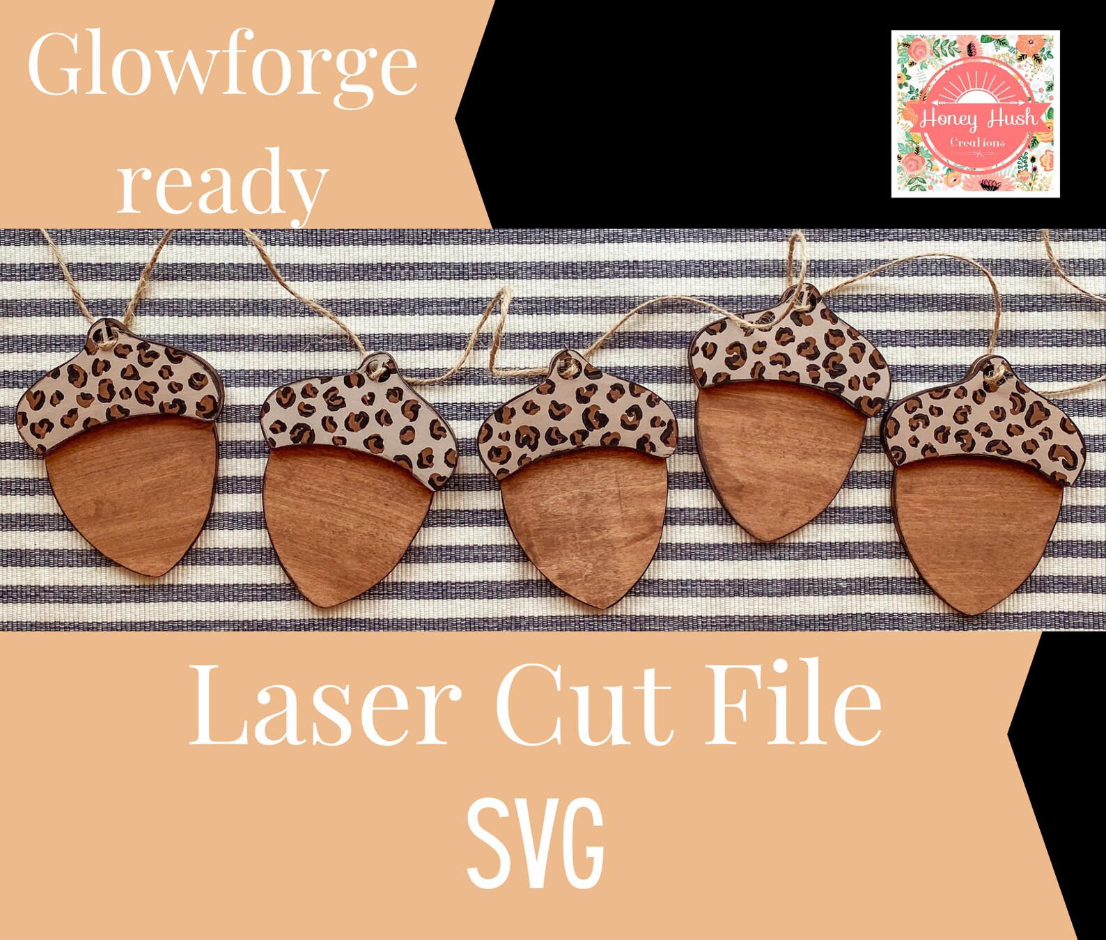 Acorn Banner SVG Banner Laser Cut File Thanksgiving Laser - Etsy