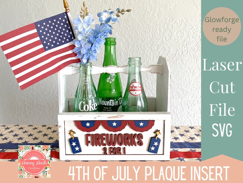 4th of July Plaque SVG File Interchangeable Tool Box Insert - Etsy