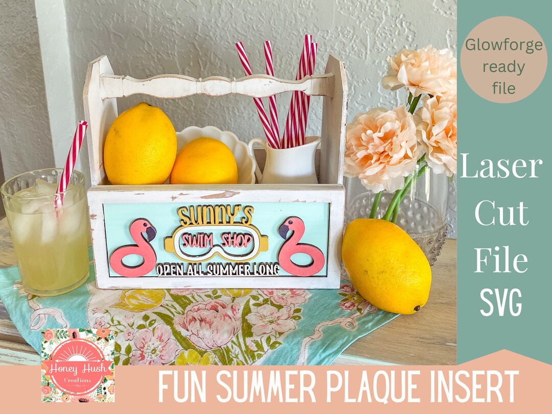 Summer Plaque SVG File, Interchangeable Tool Box Insert, Glowforge Home ...