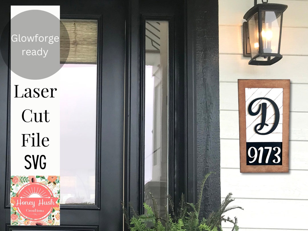 Address Sign SVG File, Front Porch Decorations, Glowforge Project ...