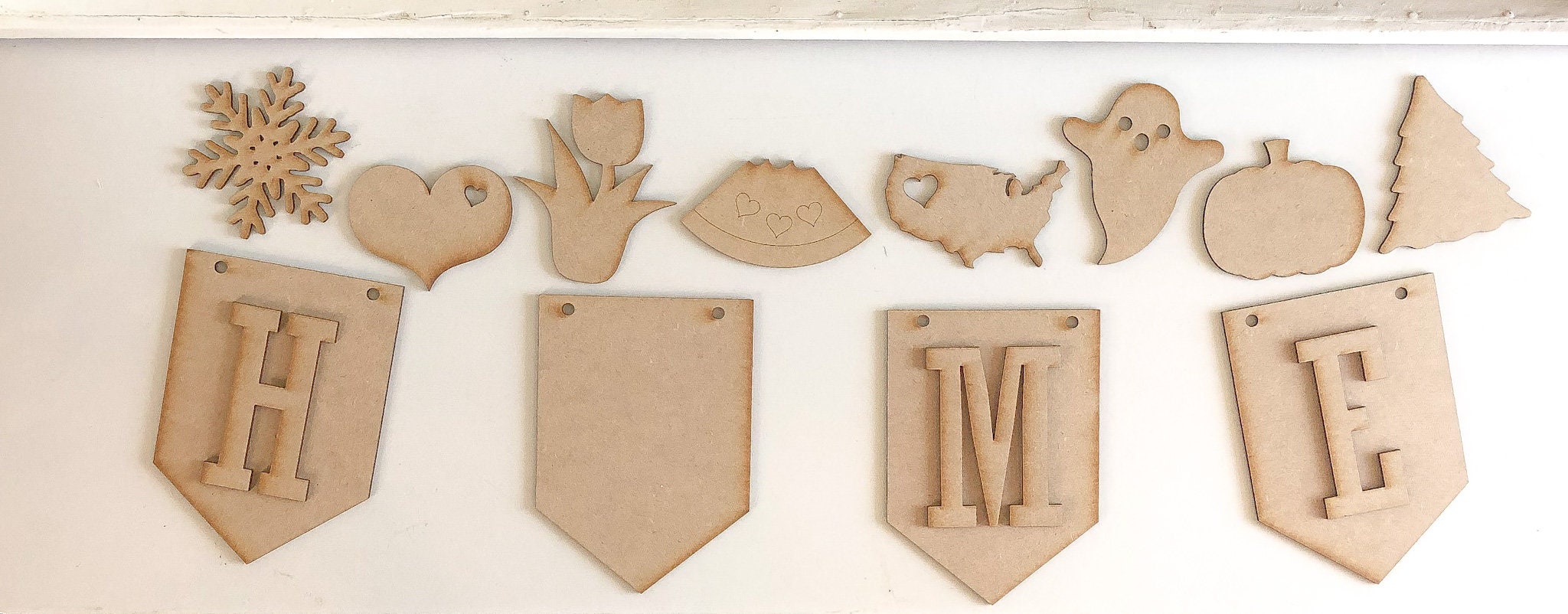 Seasonal Banner with interchangeable shapes DIY 3-D Banner | Etsy