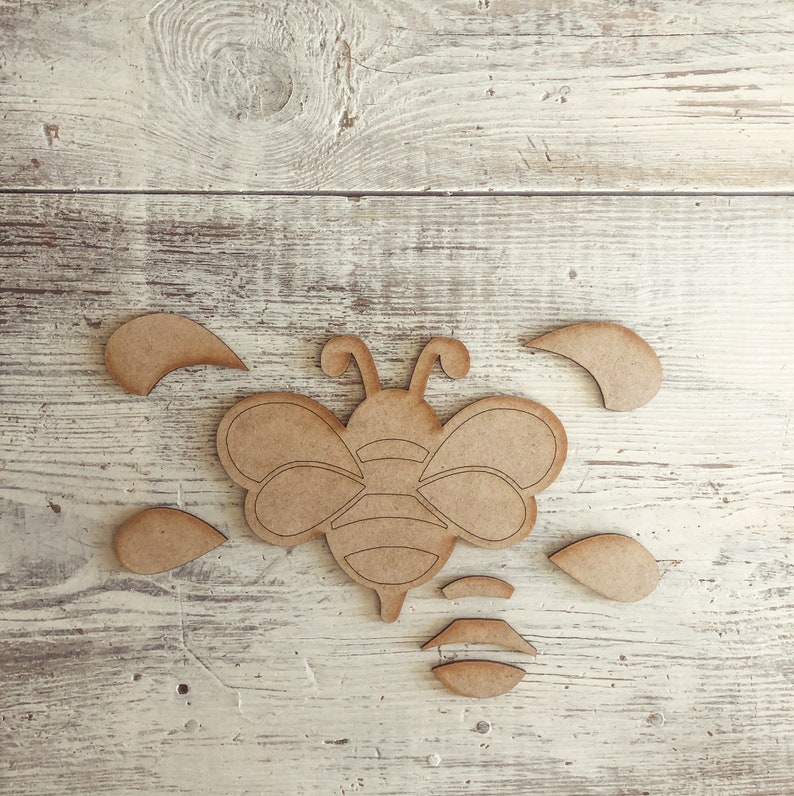 DIY 3D Bee Cutouts Blank Laser Cut Bees Unfinished Blank Bee | Etsy