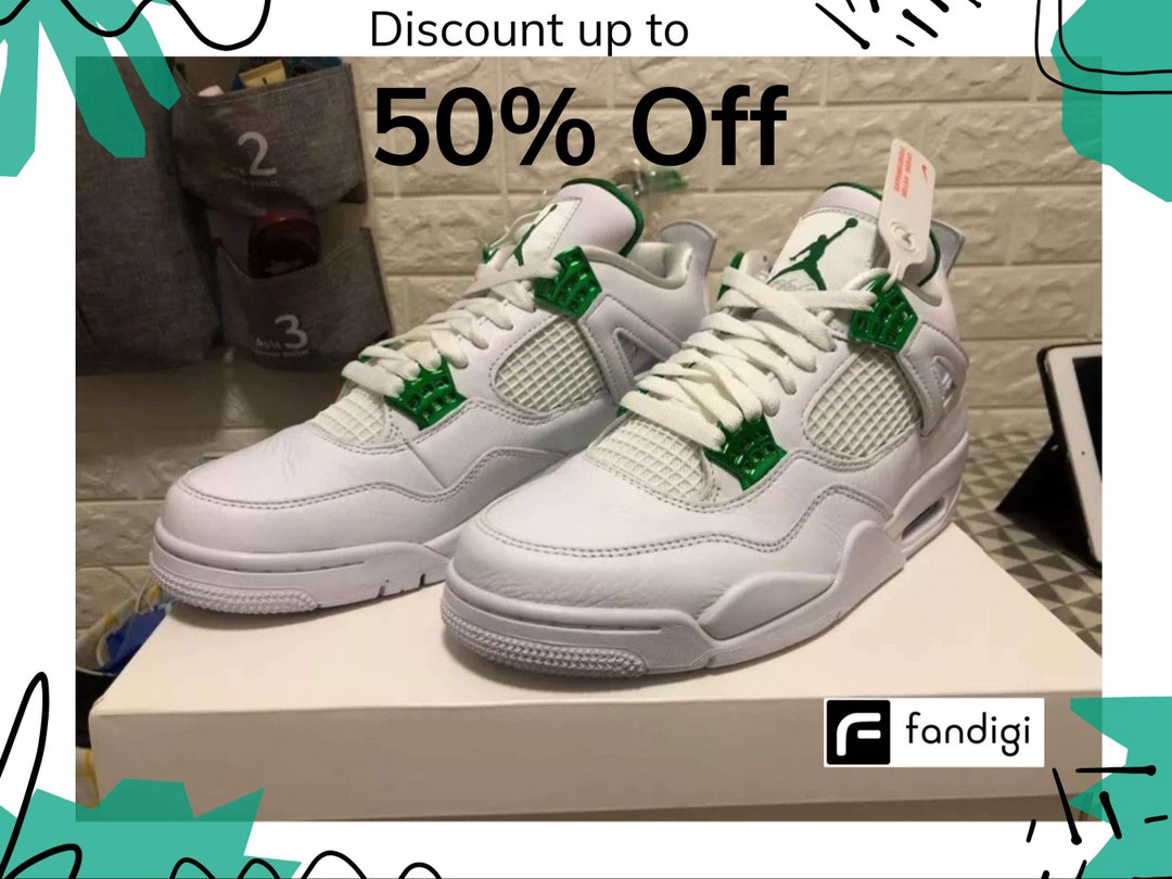 Air Jordan 4 Retro Metallic Green Top Quality Sneakers - Etsy