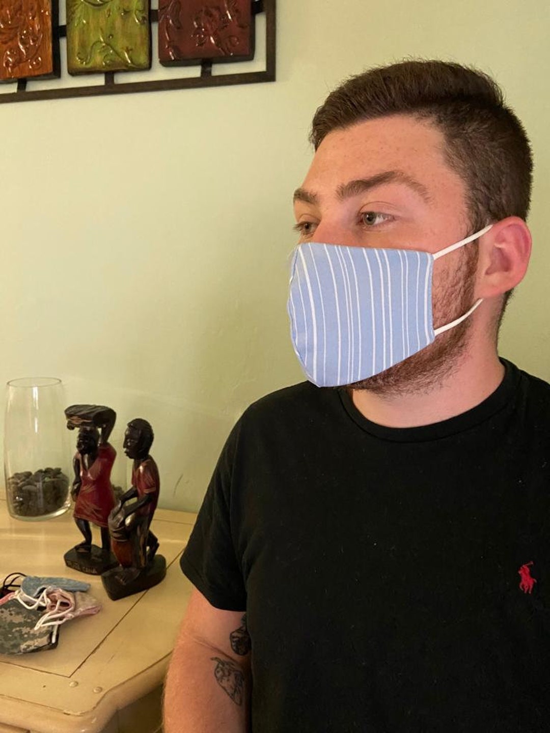 2 Cvd-19 Face Masks Washable Reusable With Elastic Adjuster Double ...