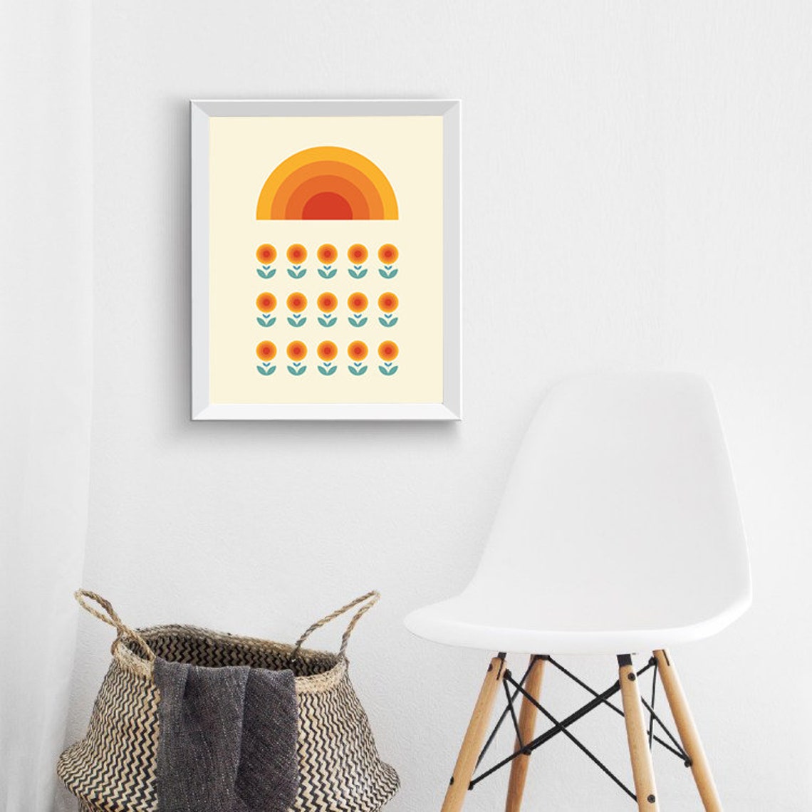 Retro prints Sunset Print 70s Poster Flowers 1970s Dorm Decor | Etsy