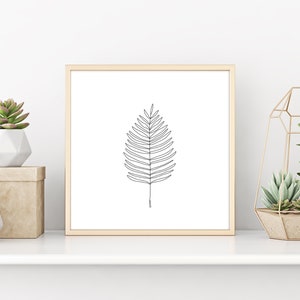 Square Botanical Print Set of 4 Minimalist Dorm Decor Farmhouse Wall ...