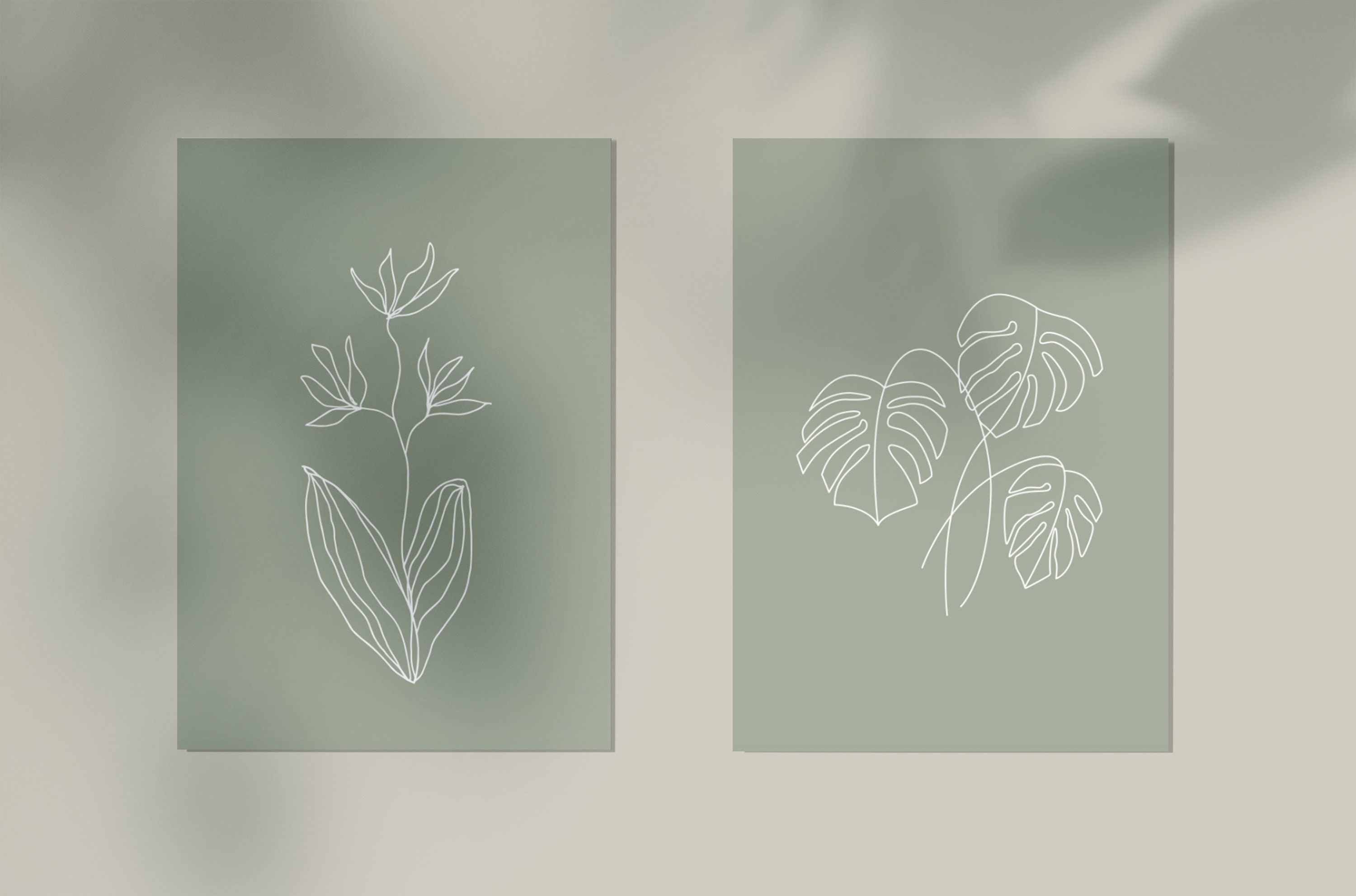Sage Green Print Set of 2 Wall Art Set of Two Prints Gallery Wall Set ...