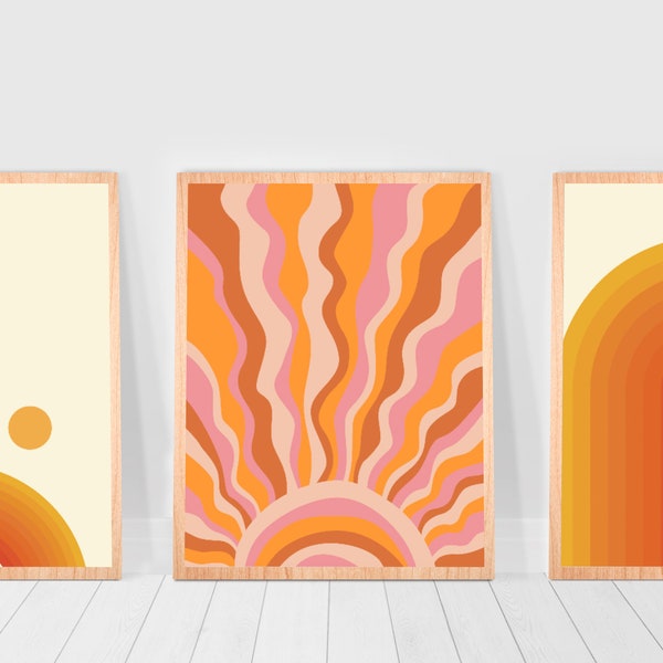 Wavy Sun Wall Art - Etsy