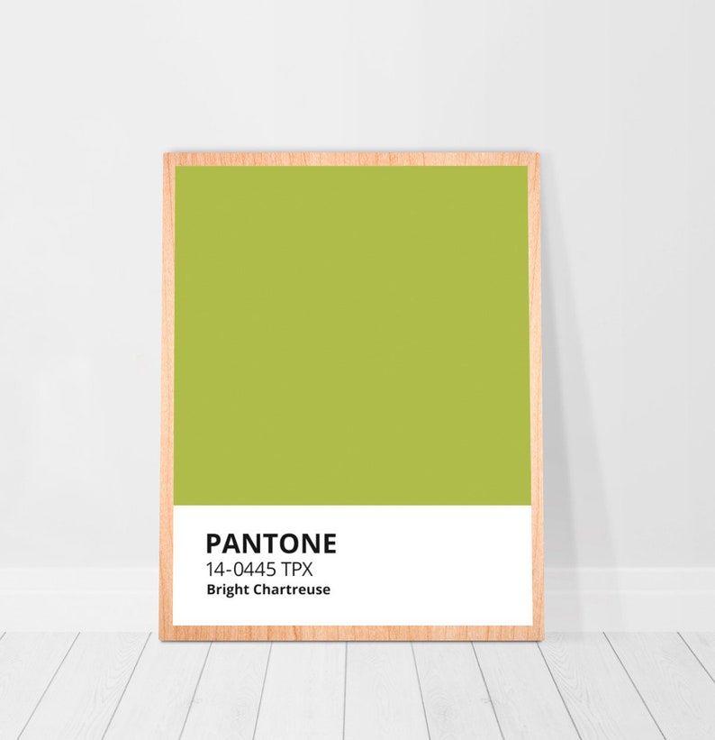 Pantone Chartreuse Poster Green Art Print Pantone Colors | Etsy