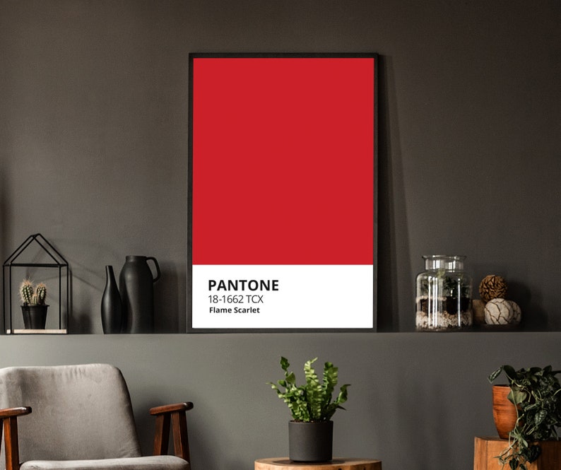 Red Pantone Color Poster Digital Download Pantone Print | Etsy