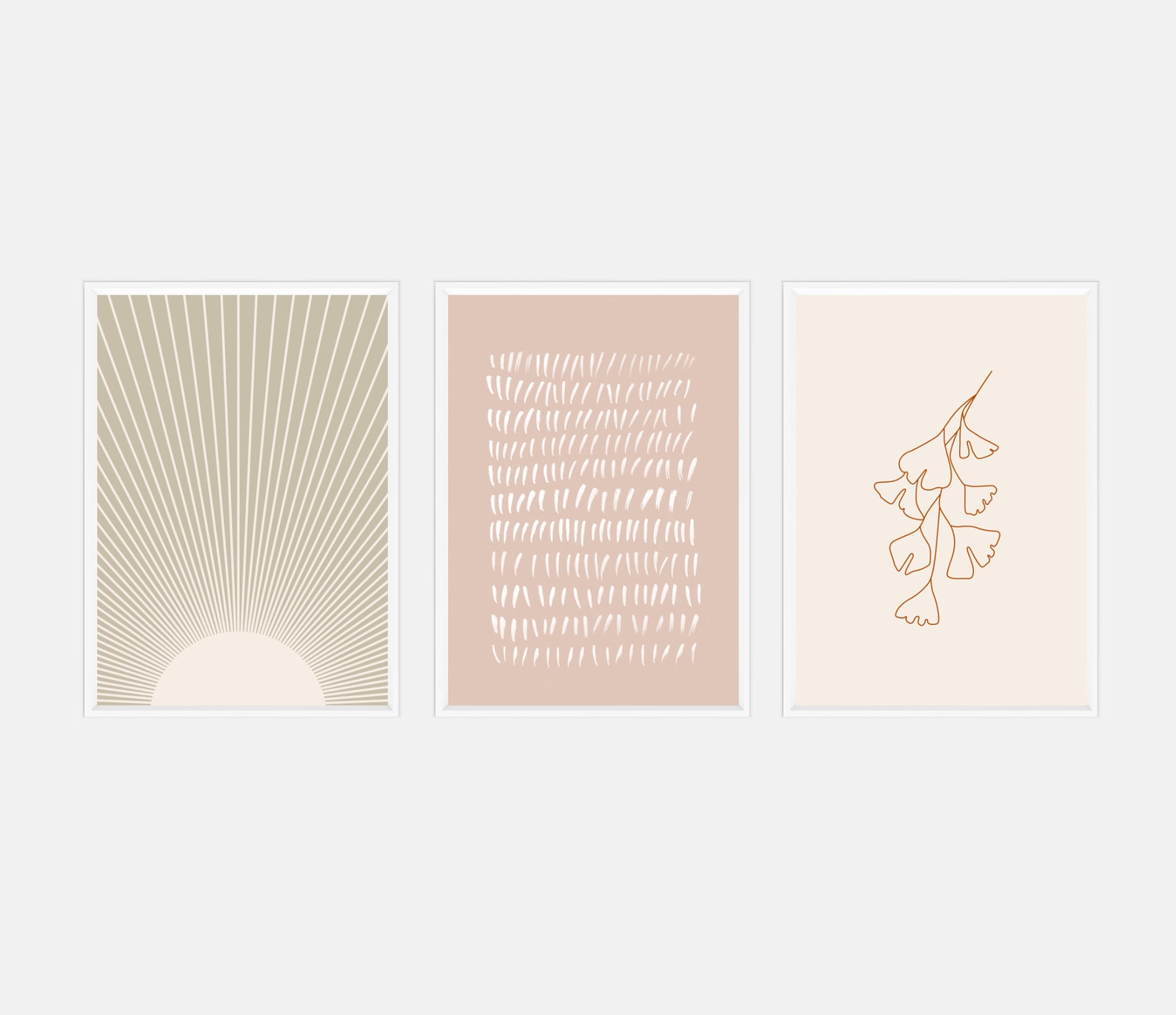 Sun Poster Gallery Wall Set of 3 Piece Wall Art Boho Wall - Etsy