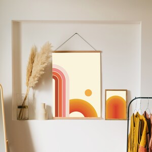 Here Comes the Sun Retro Wave Poster Wall Art Set of 2 Prints 90s ...