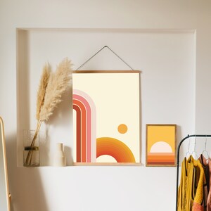 Retro Wave Poster Wall Art Set of 2 Prints Here Comes the Sun 90s ...