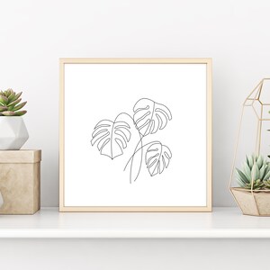 Square Botanical Print Set of 4 Minimalist Dorm Decor Farmhouse Wall ...