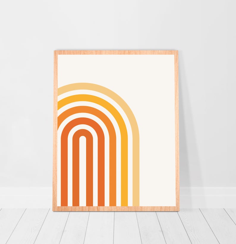 Rainbow Print Set of 4 Retro Wall Decor 70s 1970s Poster Art | Etsy