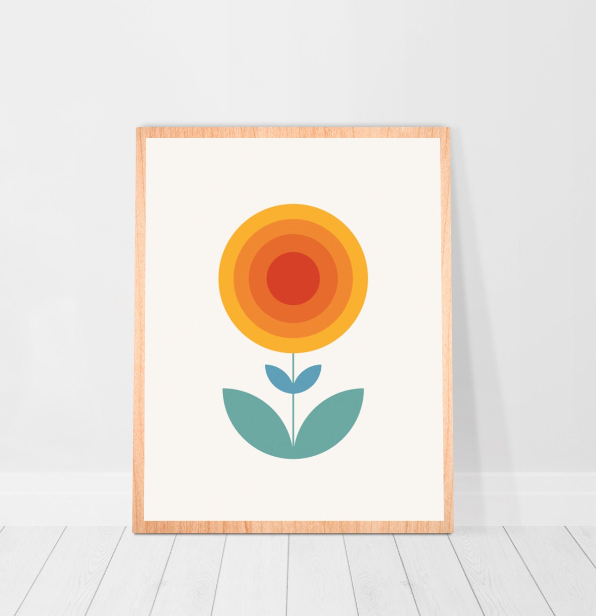 70s Poster Retro Wall Art Set of 4 Prints Bursting Sun Rays Nursery ...