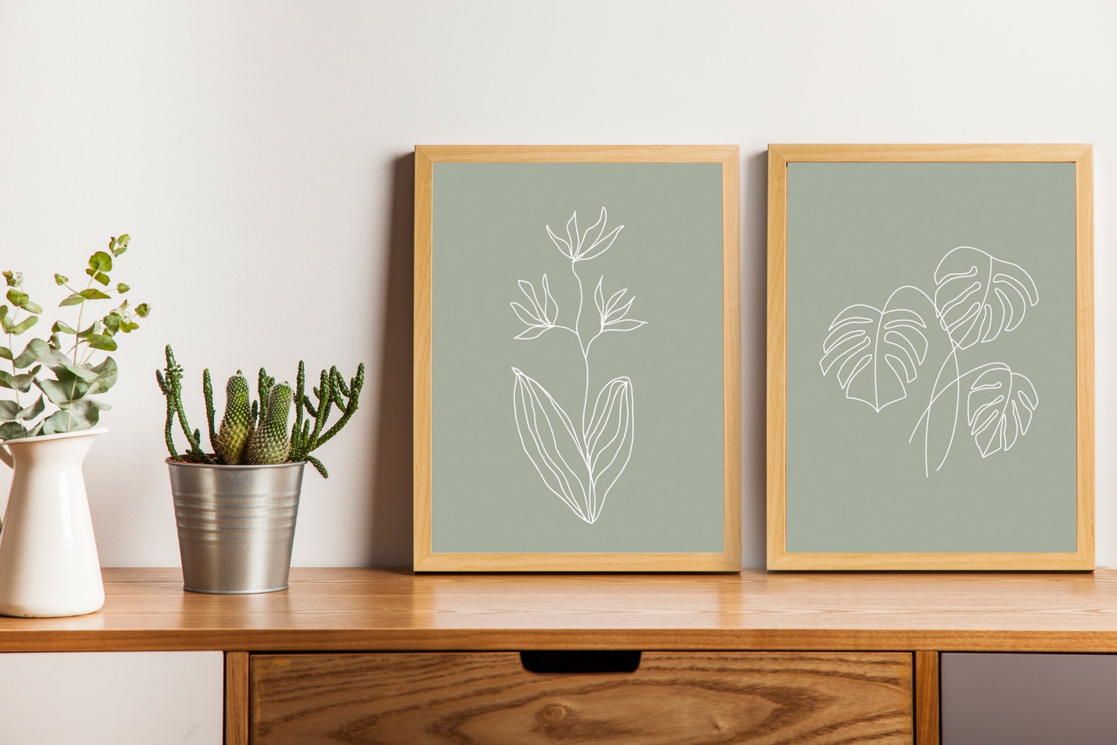 Sage Green Print Set of 2 Wall Art Set of Two Prints Gallery Wall Set ...