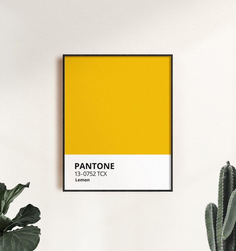 Pantone Wall Poster Yellow Lemon Wall Art Pantone Colors Lemon | Etsy