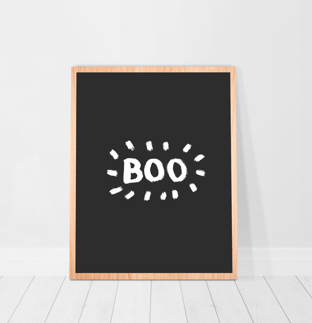 Black Boo Print Diy Halloween 2024 Decor Boo Chalkboard Halloween ...