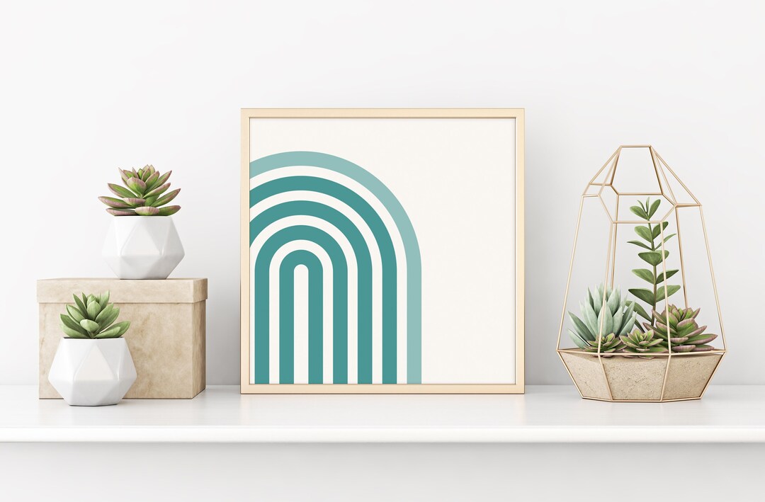 Teal Rainbow Poster Rainbow Art Print Indie Prints Girl Nursery ...