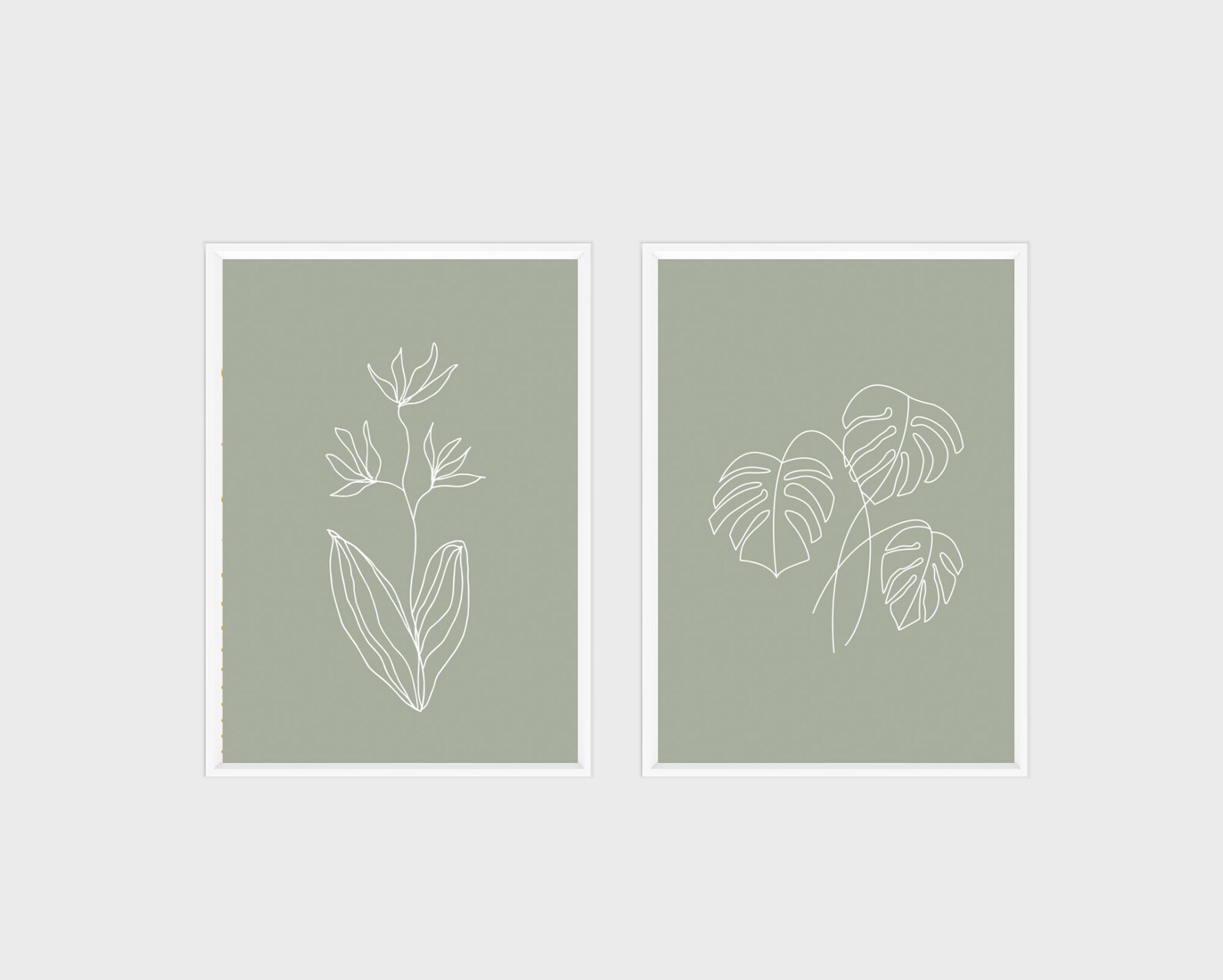 Sage Green Print Set of 2 Wall Art Set of Two Prints Gallery Wall Set ...