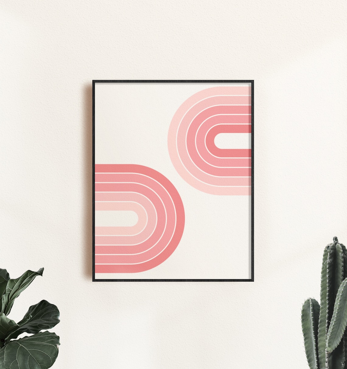 Pink 70s Art Retro Wave Poster Retro Rainbow Print Wall Art - Etsy