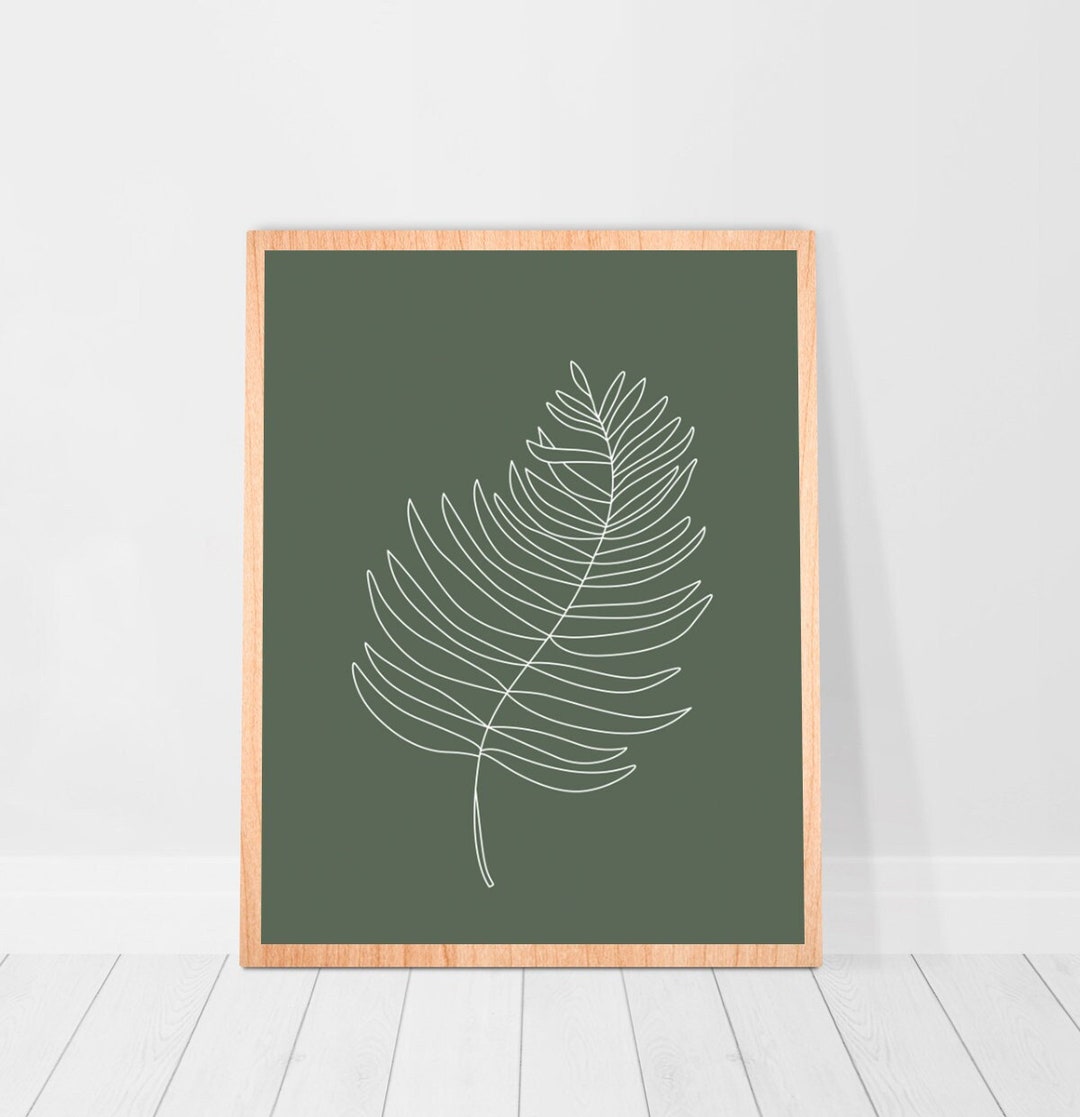 Dark Emerald Leaves Green Print Boho Decor Wall Art Leaf Leafy Art ...