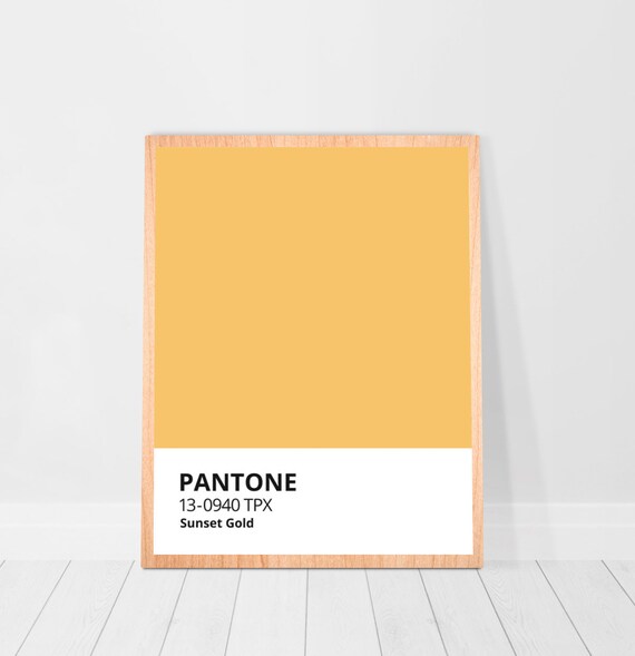 Pantone Color Gold Printable Wall Art Digital Download Sunset | Etsy