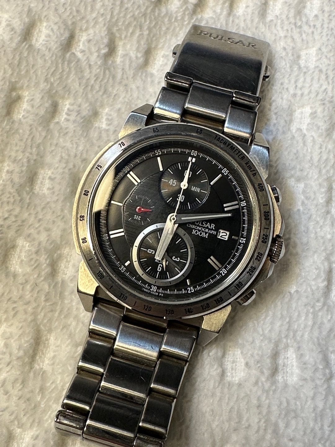 Pulsar Stainless Steel Chronograph 100m - Etsy
