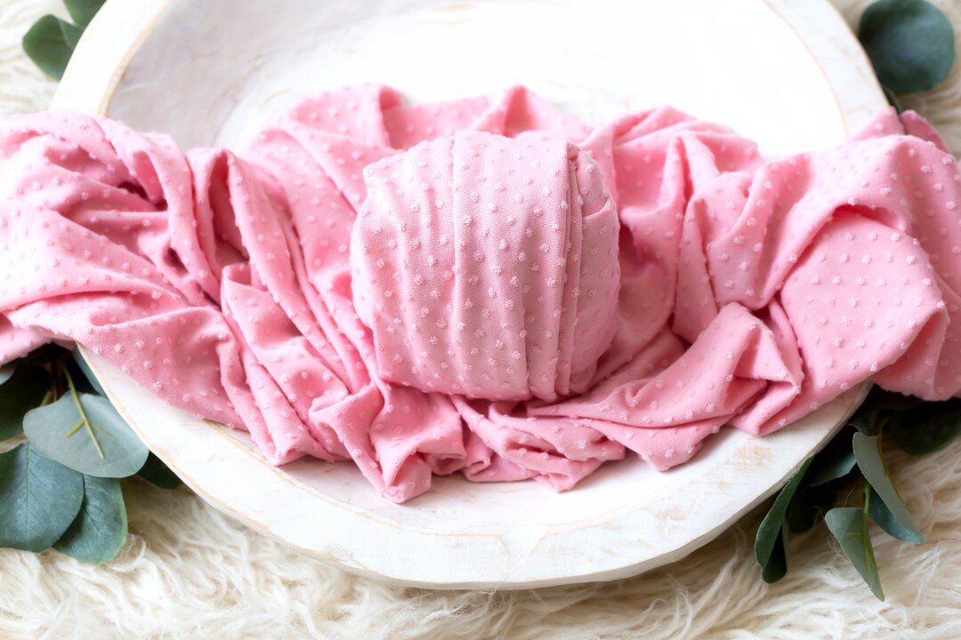 Cora Collection | Baby Pink Textured Wrap | Swiss Dot Soft Pink Newborn ...