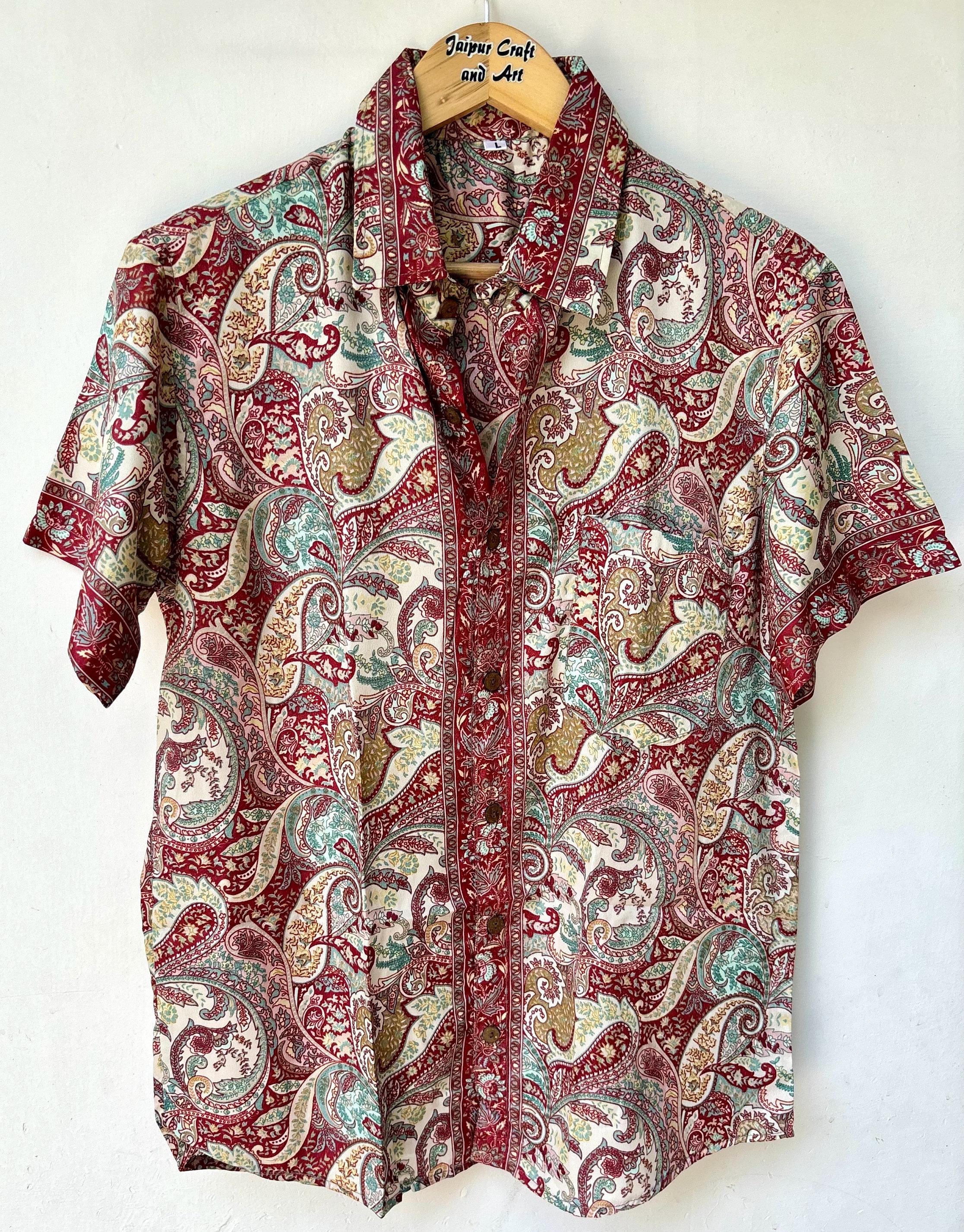 Vintage Silk Shirt, Men's Half Sleeve Shirt, Chic Shirt for Vintage Silk Shirt, Men's Half Sleeve Shirt, Chic Shirt for