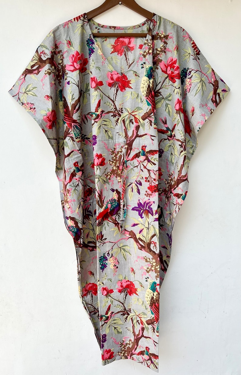 Cotton Kaftan, Indian Floral Kaftan, Long Caftan,dress for to Be Moms ...