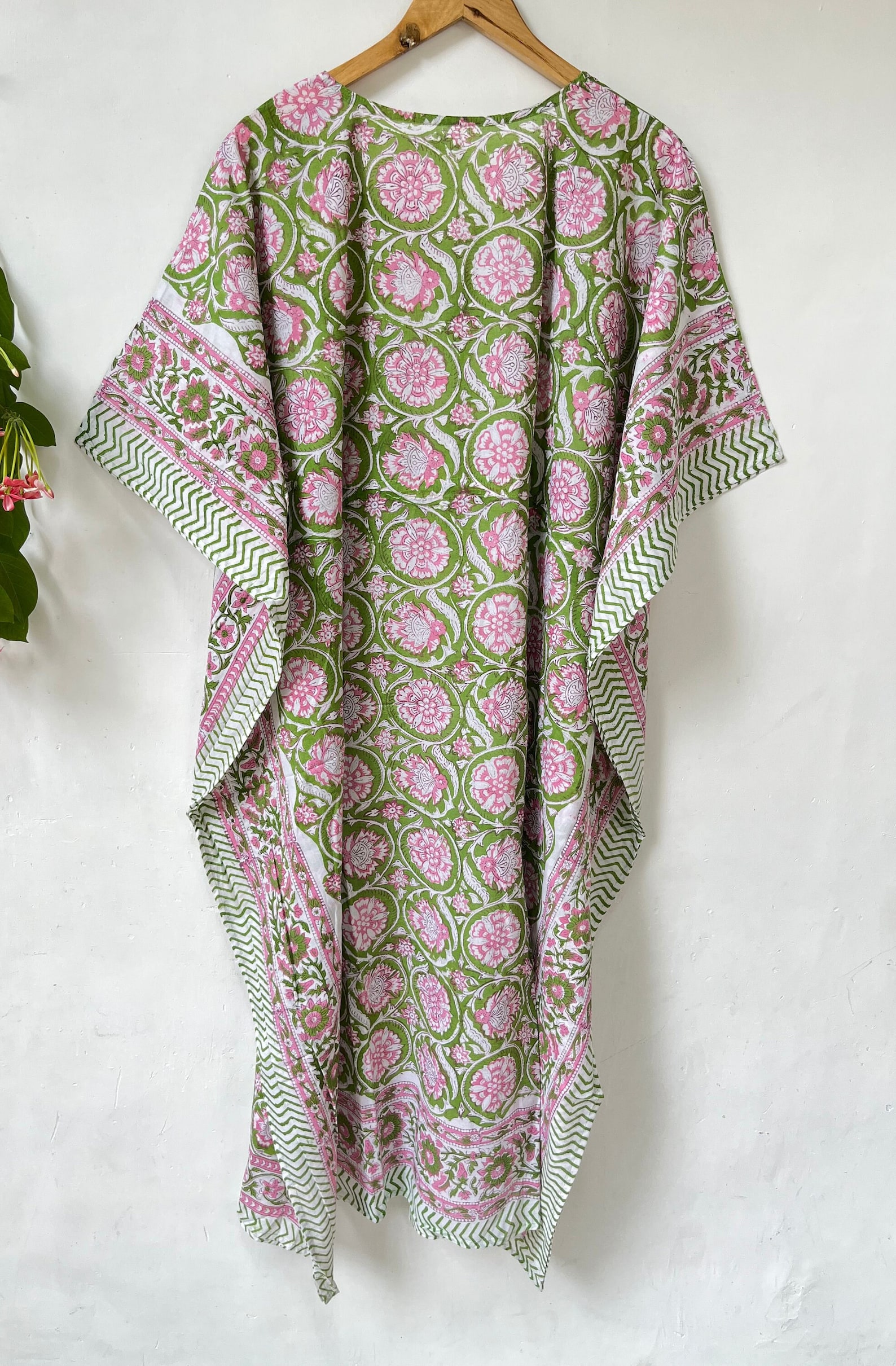 Cotton Kaftan Indian Floral Kaftan Long Caftan Hand Block Print Kaftan ...