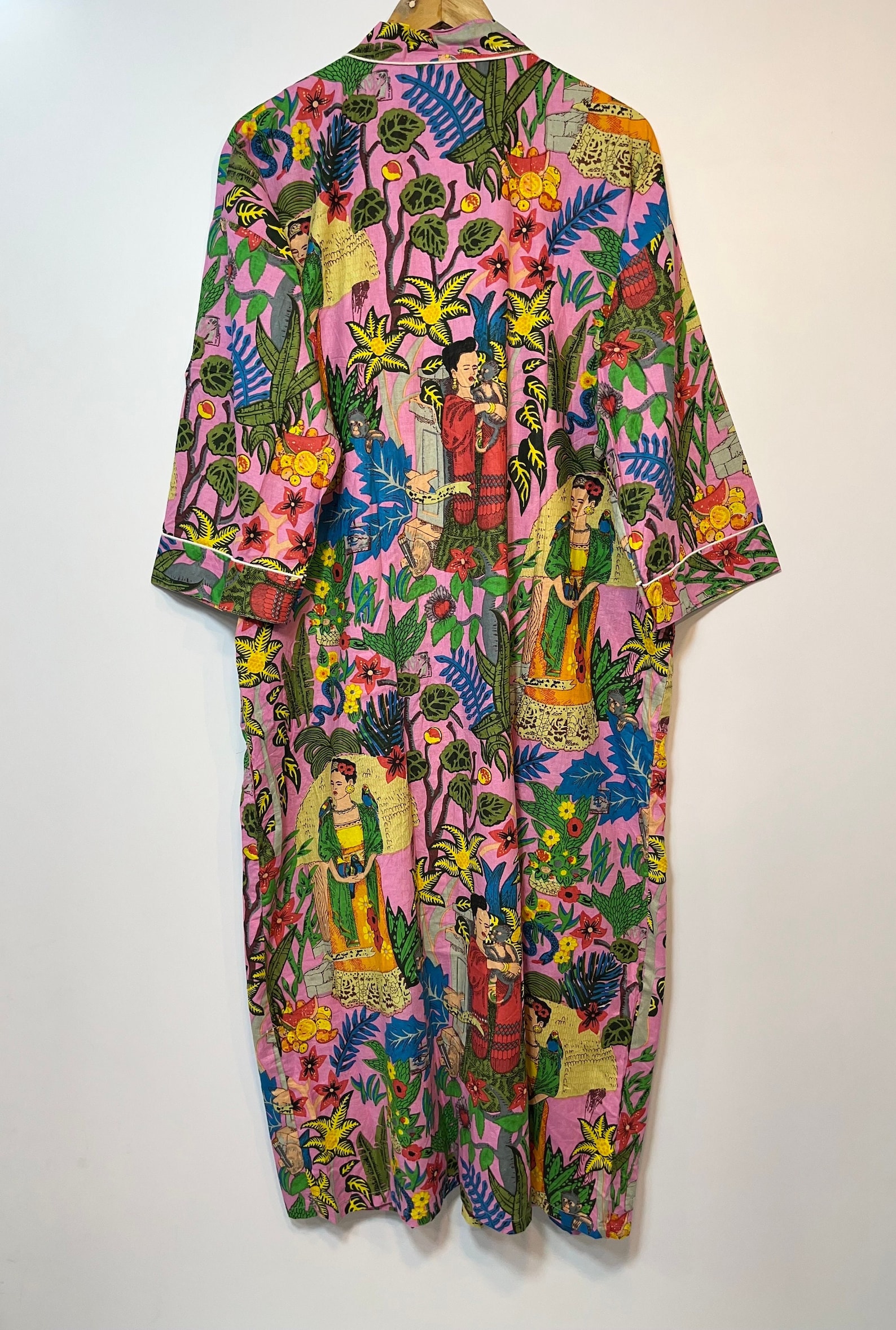 Multi Floral Print Cotton Kimono, Indian Kimono Robes, Bridesmaids ...