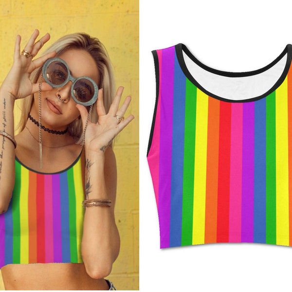 Rainbow Crop Top - Etsy