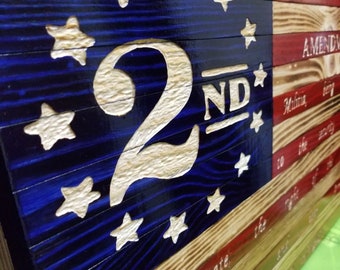 2nd Amendment Wood Flag - Etsy