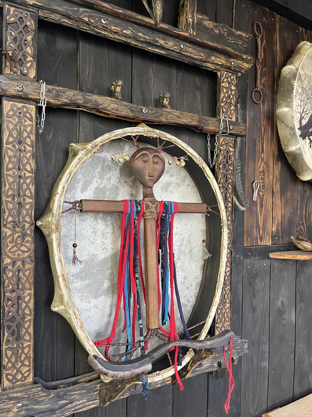 Siberian Shaman Drum White Shaman 24/20, Ancient Drum, Altai Shamanic ...