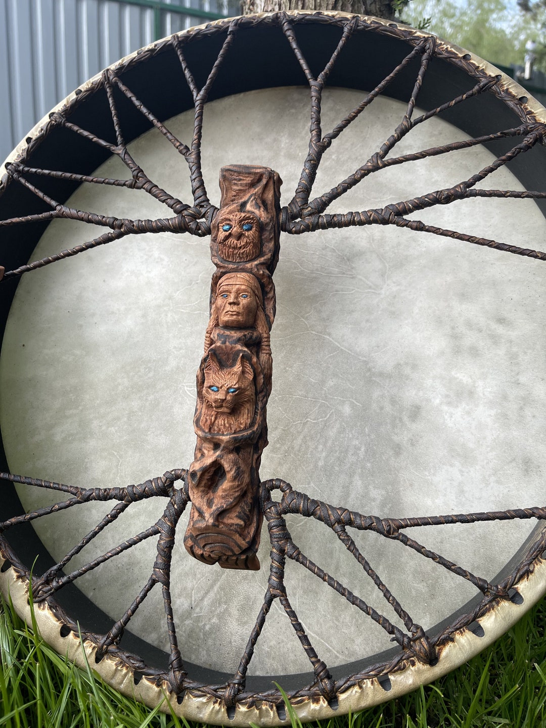 Shaman Drum Lady of the Mask, Native American Drum, Spirit Shamanic ...