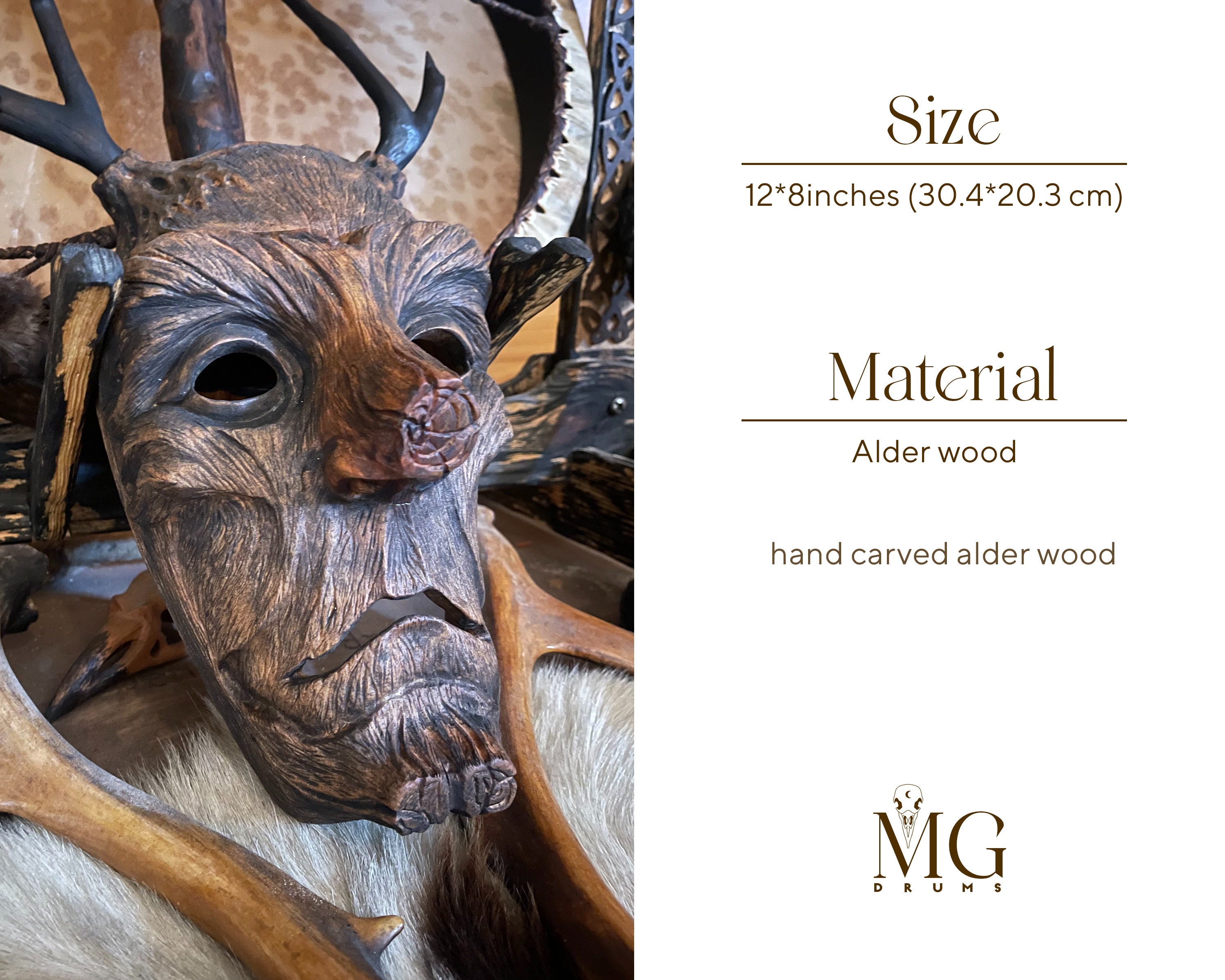 Shaman Horned Mask, Ancestral Demon Skull Mask, Shamanik Animal Skull ...